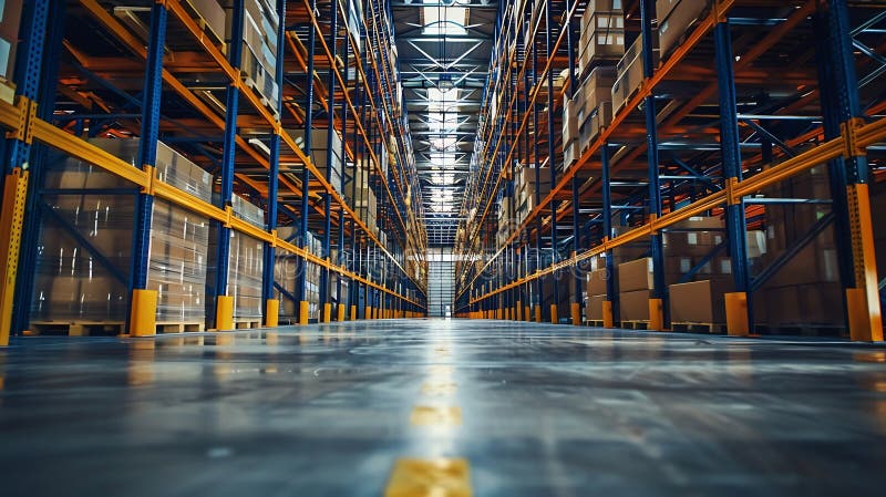 Generative AI Industrial Architecture Modern Interior of Huge Empty ...