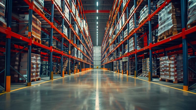 Generative AI Industrial Architecture Modern Interior of Huge Empty ...