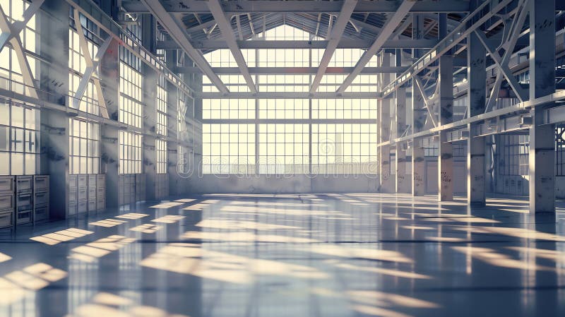 Generative AI Industrial Building. New Industrial Building. Empty ...