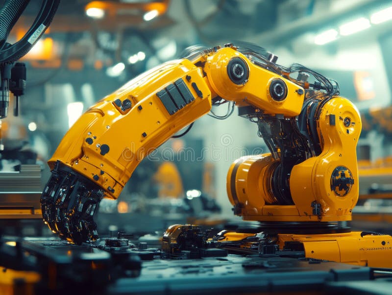 Generative Ai, Industrial Factory Robot Hands with Advanced Technology ...