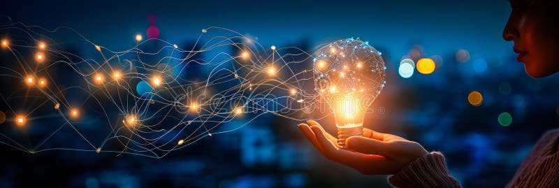 Innovative Smart City and Internet of Things Concept with Hand Holding ...