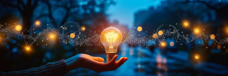 Innovative Smart City and Internet of Things Concept with Hand Holding ...