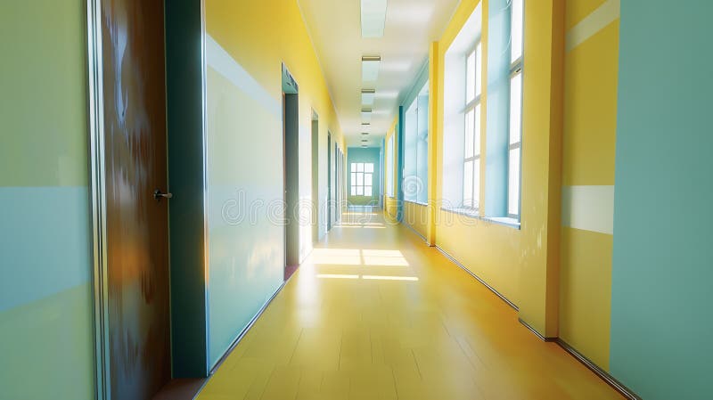 Generative AI Interior of the Corridor Hall, Apartment Building ...