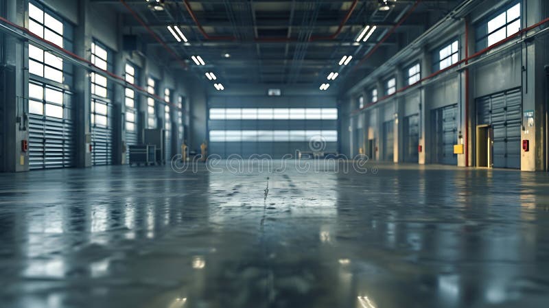 Generative AI Interior of Empty Warehouse Garage Business Concept ...