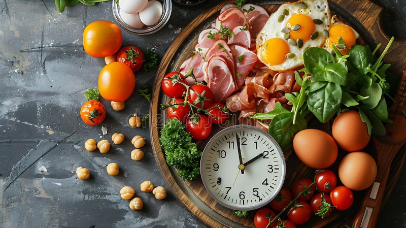 Generative AI Intermittent Fasting IF and Ketogenic Diet Concept with ...