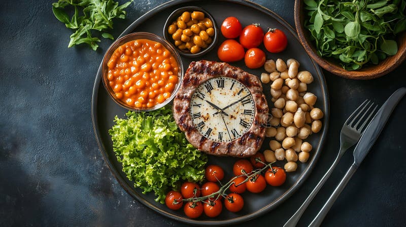 Generative AI Intermittent Fasting IF and Ketogenic Diet Concept with ...