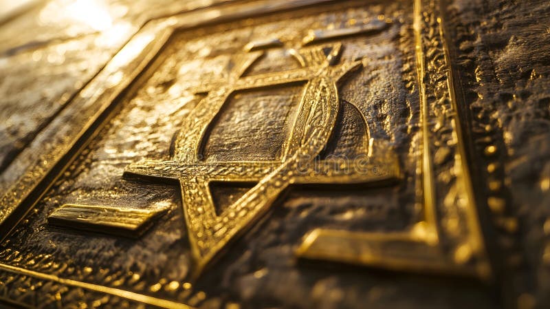 Generative AI Intricate Metallic Star Design with Ancient Script ...