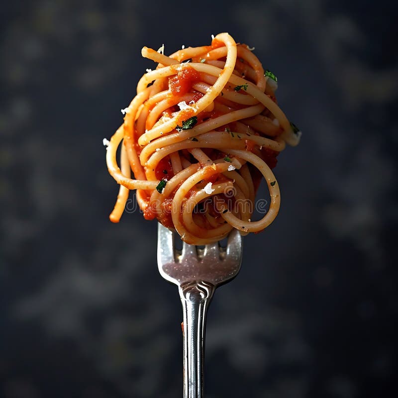 A_fork_with_spaghetti_on_it_1 Stock Illustration - Illustration of ...