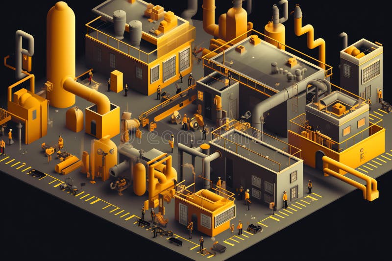 Generative AI Isometric Brewery Beer Production- Stock Illustration - Illustration of ...