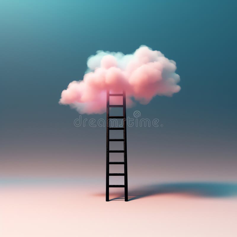 Generative AI Ladder Leading To Cloud- Stock Illustration ...