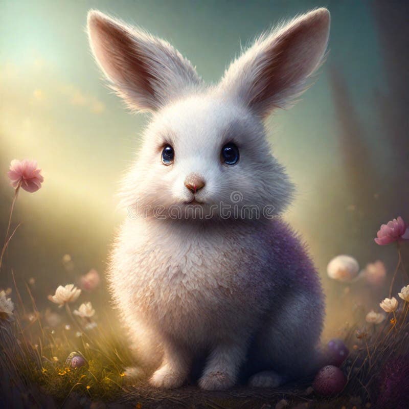 Generative AI: Little Bunny Easter, Cute Little Bunny Sleeping in the ...