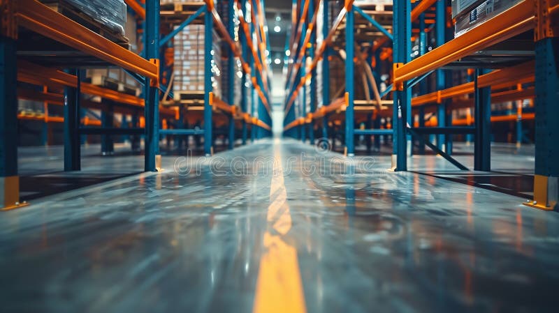 Generative AI Logistics Warehouse with Empty High Racks Business ...