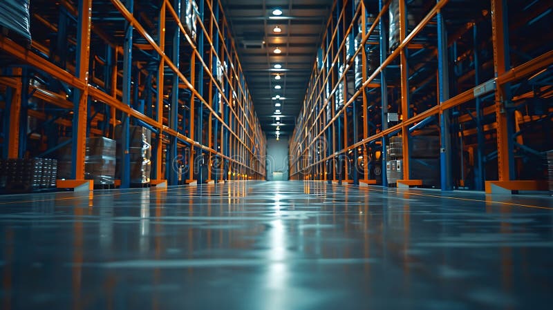 Generative AI Logistics Warehouse with Empty High Racks Business ...