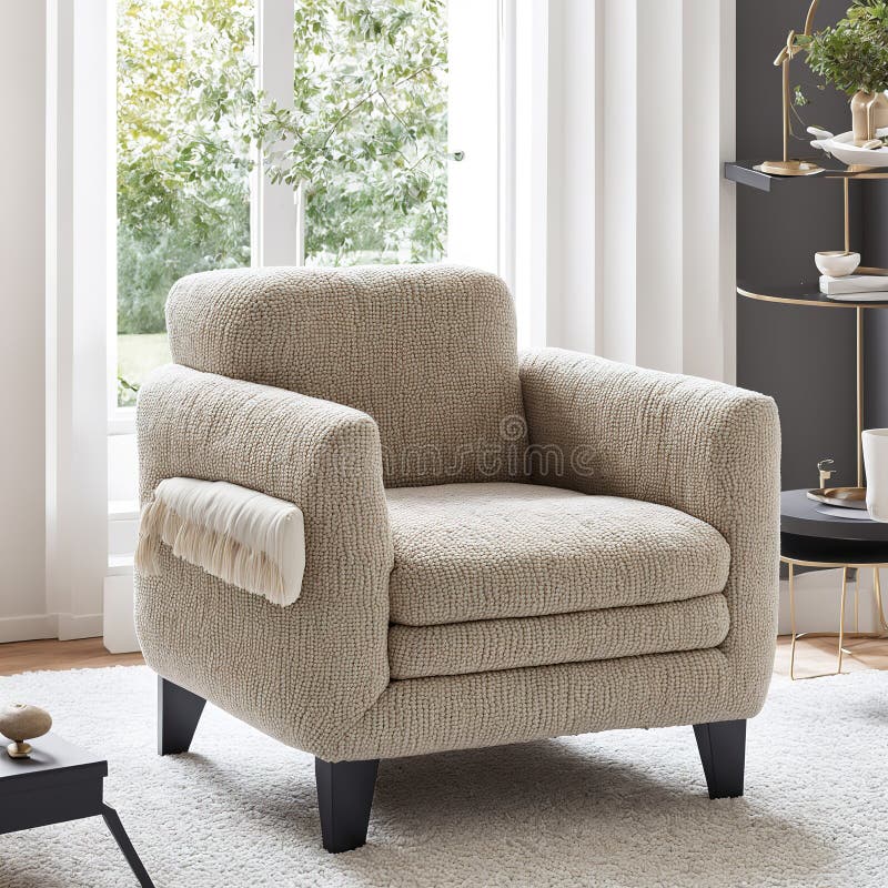 Generative AI, Luxurious and Comfortable Single Sofa Close-up Stock ...