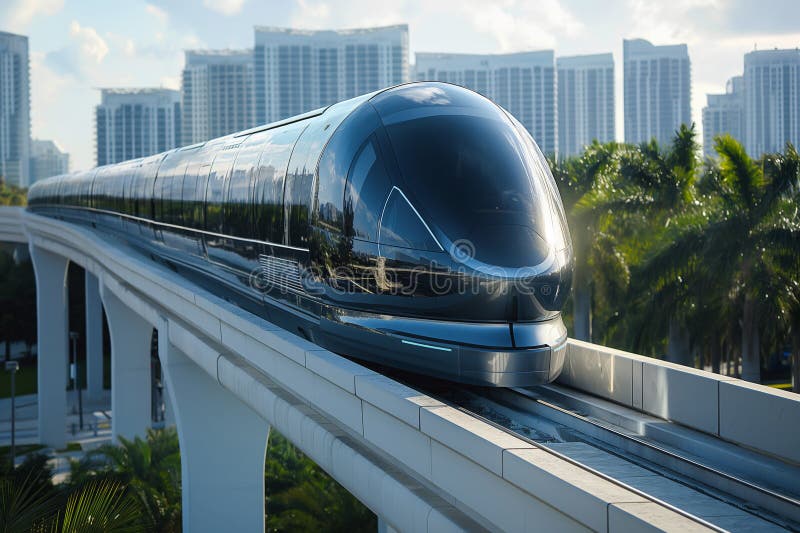 Magnetic Levitation Train, Illustrating the Future of Efficient, High-speed Rail Travel Stock ...