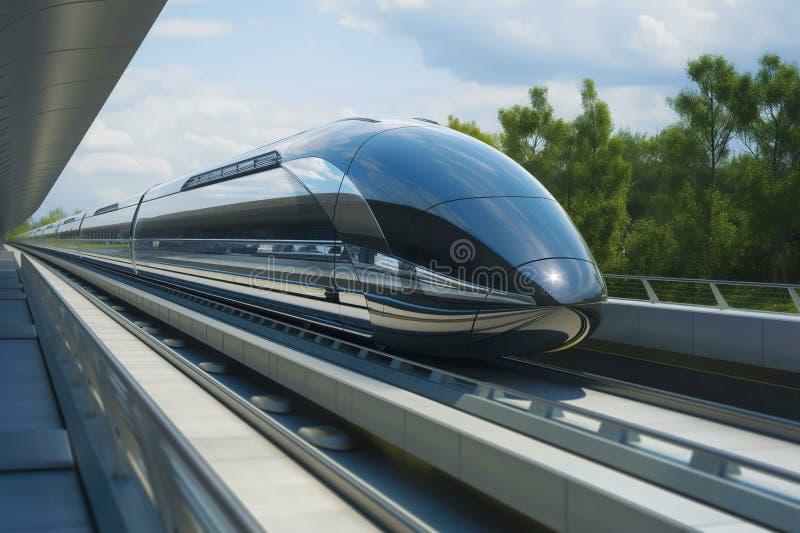 Magnetic Levitation Train, Illustrating the Future of Efficient, High-speed Rail Travel Stock ...
