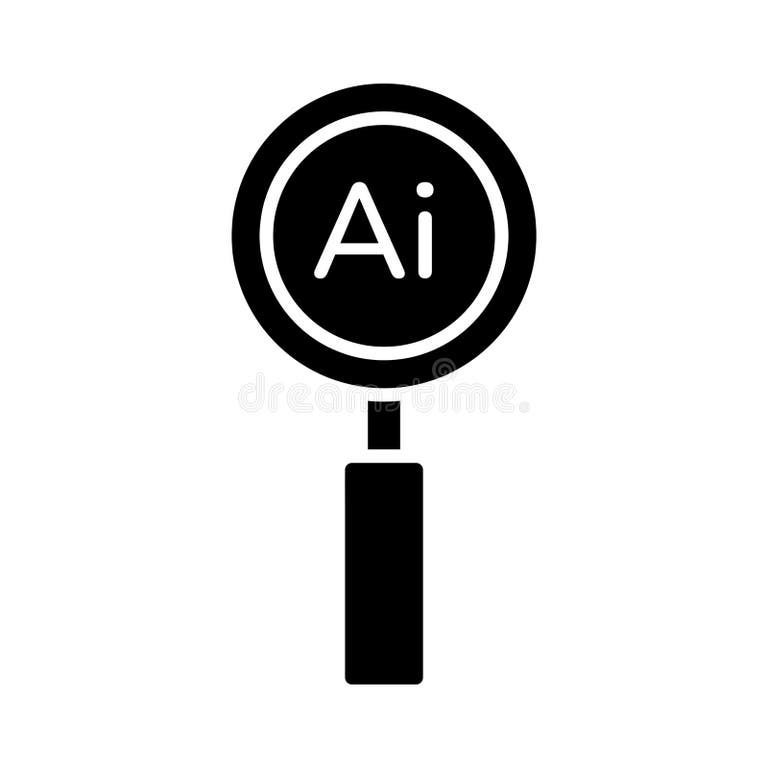 Generative AI Magnifying Icon Stock Illustration - Illustration of ...