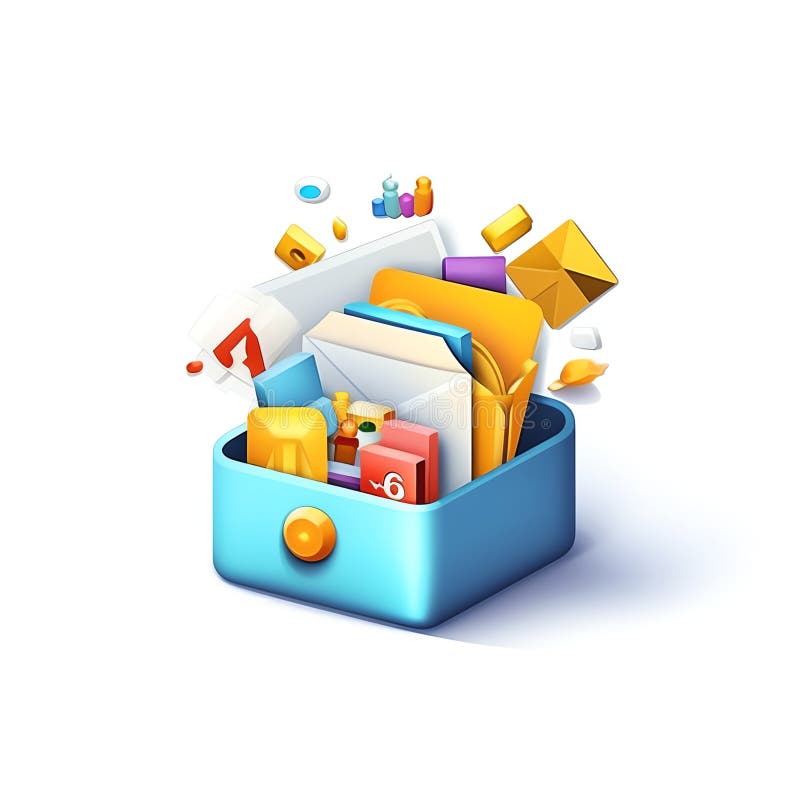 Generative AI Mail Service Concept- Stock Illustration - Illustration ...