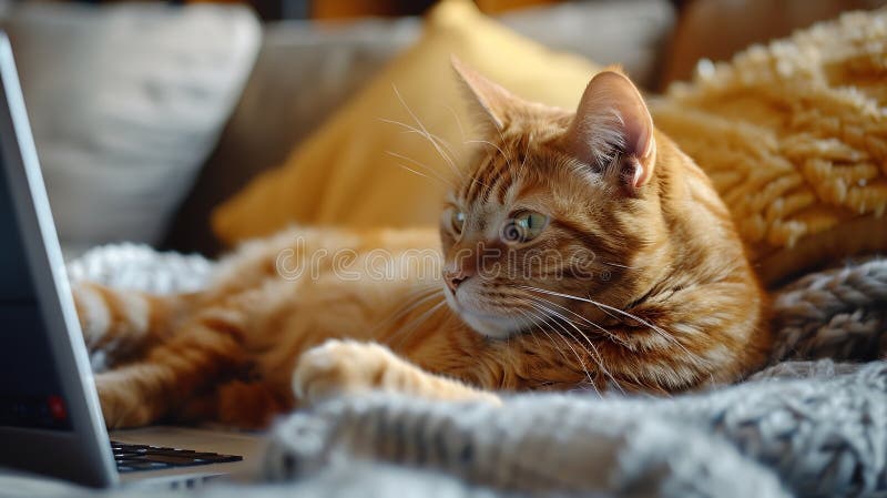 Working Home Cat Stock Illustrations – 2,711 Working Home Cat Stock ...