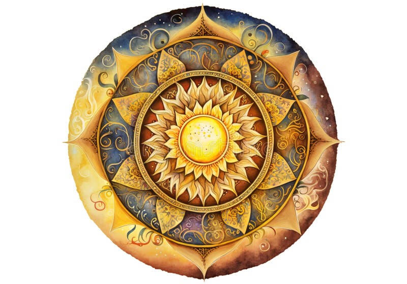 Generative AI. Mandala, Made of Sun, Moon and Stars, Creative ...