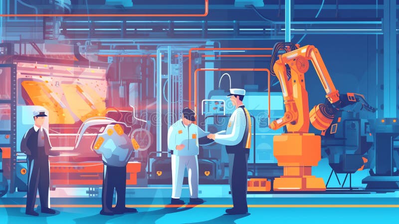 Generative AI Manufacture of Chips Semiconductors- Stock Illustration ...