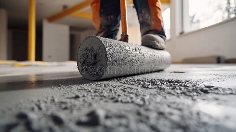 Generative AI Master with Needle Roller for New Screed Concrete with ...