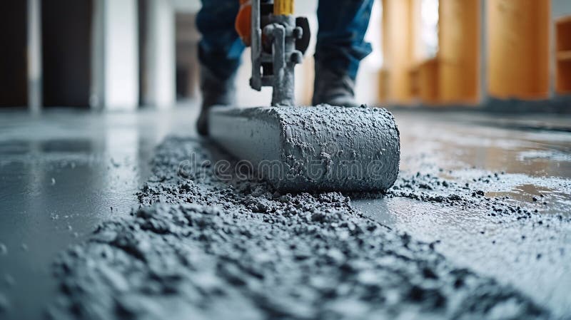 Generative AI Master with Needle Roller for New Screed Concrete with ...