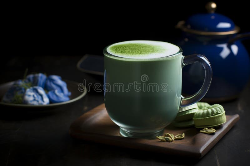 Generative ai. Matcha tea stock illustration. Illustration of herb ...