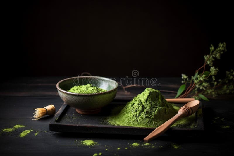 Generative ai. Matcha tea stock illustration. Illustration of beverage ...