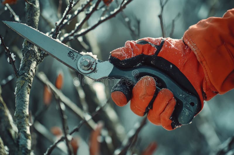 Generative AI, Men S Hands Pruning Branches on Trees, Using Knives and ...