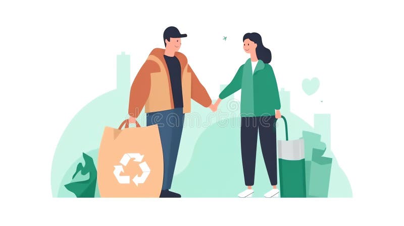 Generative AI Garbage Waste Recycling Line- Stock Illustration ... Generative AI Garbage Waste Recycling Line- Stock Illustration ...