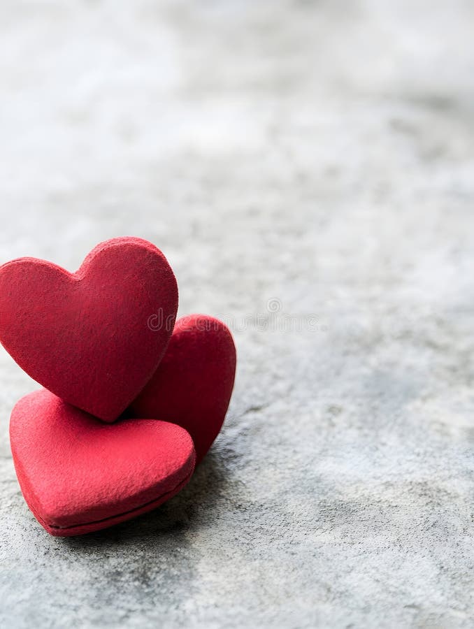 Generative AI Minimalist Red Heart Shaped Soft Objects on Subtle ...