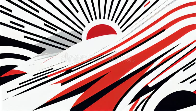 Generative AI, Minimalist Red and White Abstract Design Stock ...