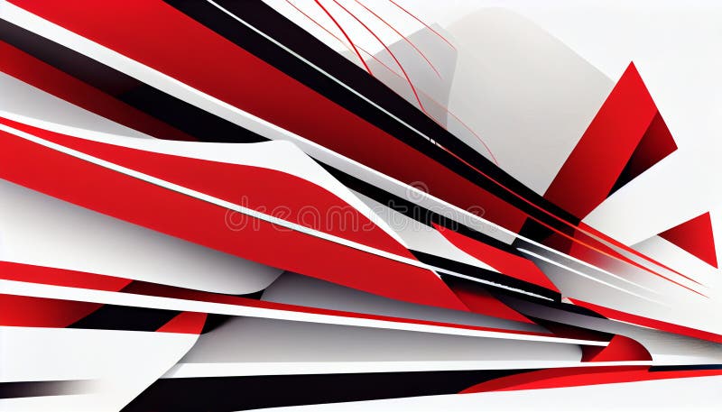 Generative AI, Minimalist Red and White Abstract Design Stock ...