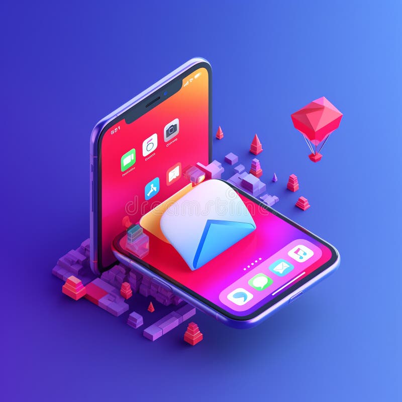 Generative AI Mobile Smart Phone with- Stock Illustration ...