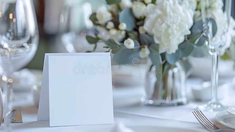 Generative AI Mockup White Blank Space Card for Greeting Table Number ...