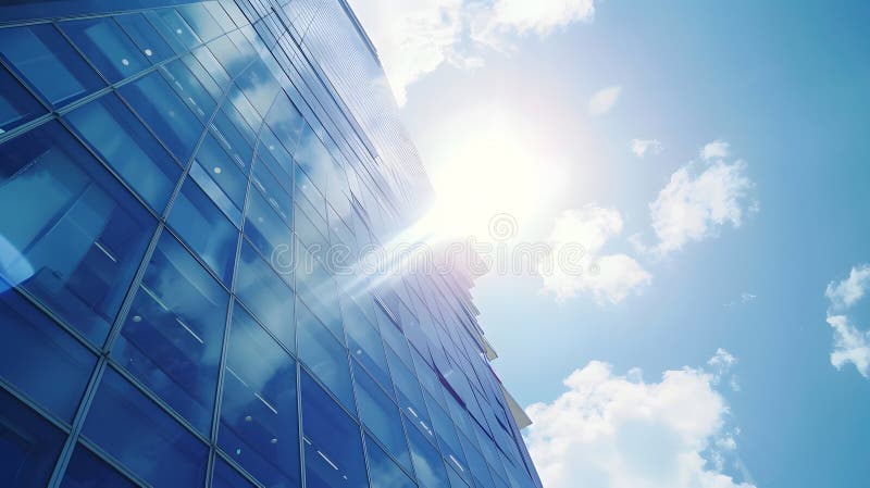 Generative AI Modern Business Building in Sunny Day Business Concept ...