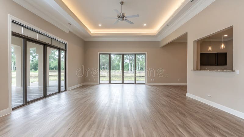 Generative AI Modern Empty Living Room Interior with Natural Light and ...