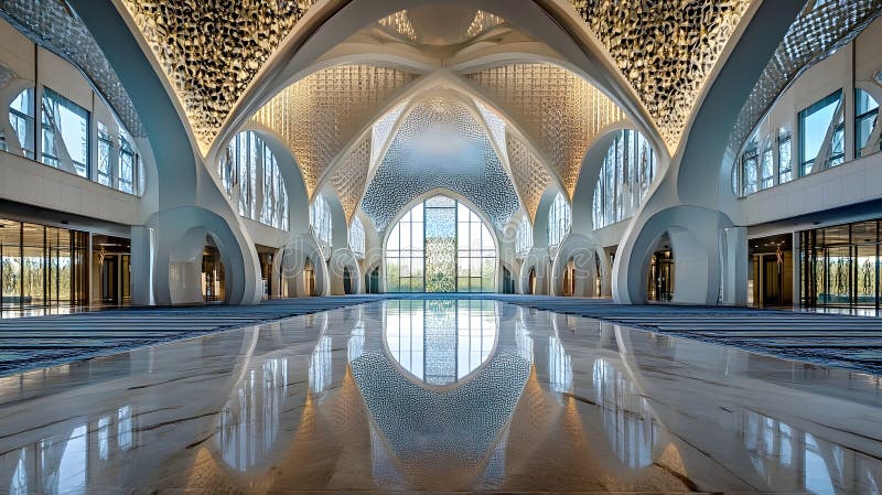 Generative AI Modern Mosque with Luxurious Architectural Features and ...