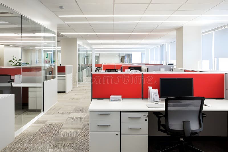 The Modern Open-plan Office with Organized Layout. Stock Illustration ...