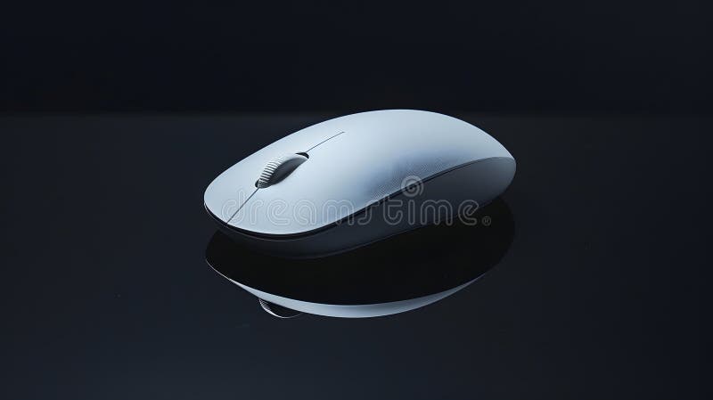 Generative AI Modern Slack Wireless White Computer Mouse on Black ...