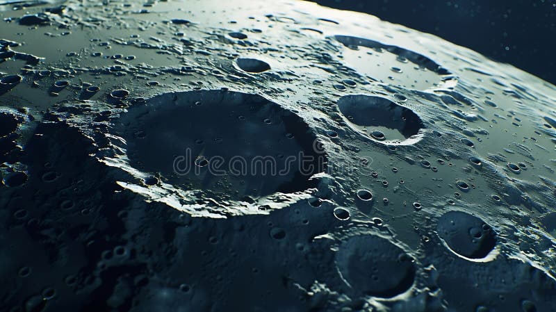 Generative AI Moon Surface Close Up Craters and Furrows on the Surface ...