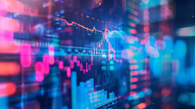 Generative AI Multi Exposure of Abstract Financial Graph and Modern ...