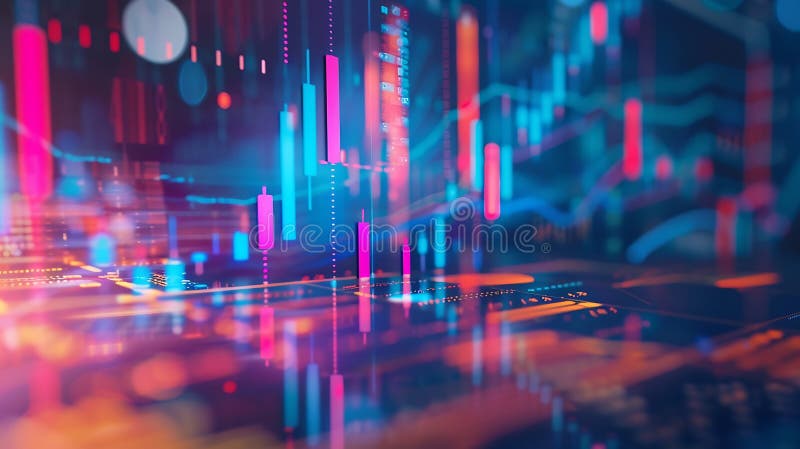 Generative AI Multi Exposure of Abstract Financial Graph and Modern ...