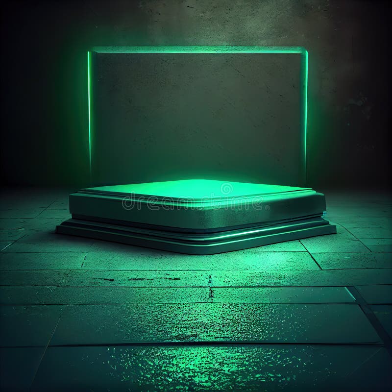 Neon pedestal. 3d podium stock illustration. Illustration of abstract ...