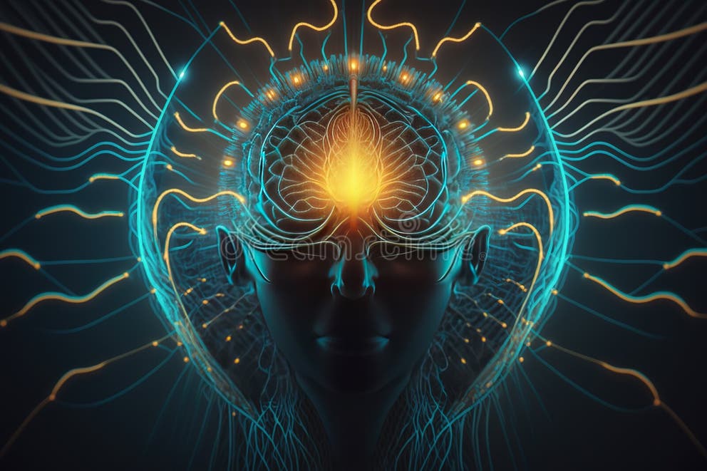 Generative AI. Neural System, Psy Wave Alpha Frequency Divination Stock ...