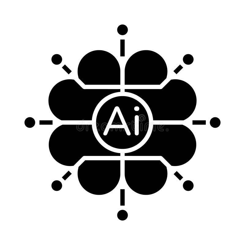 Generative AI nodes icon stock illustration. Illustration of innovation ...