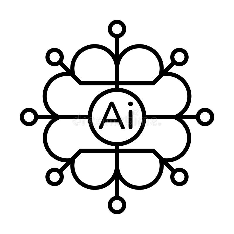 Generative AI nodes icon stock illustration. Illustration of technology ...