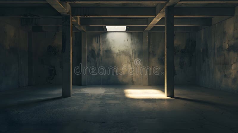 Generative AI Old Empty Grunge Basement Room with Copy Space Business ...