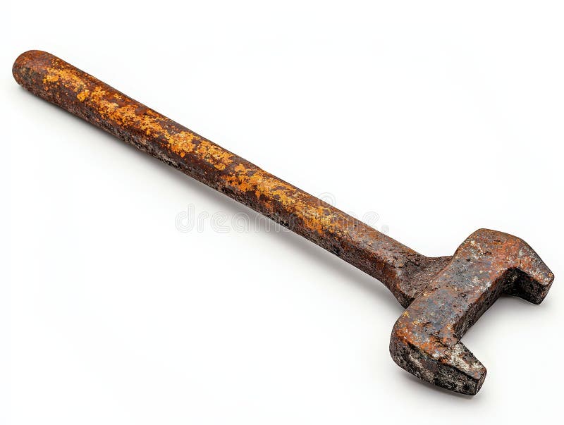 Old Rusty Hammer Lying on a Clean White Background Suitable for Various ...
